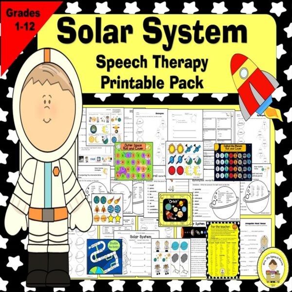 Space Speech Therapy and Solar System Speech Therapy Printable Pack ...