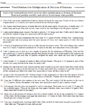 Fraction Word Problems All Operations | Made By Teachers