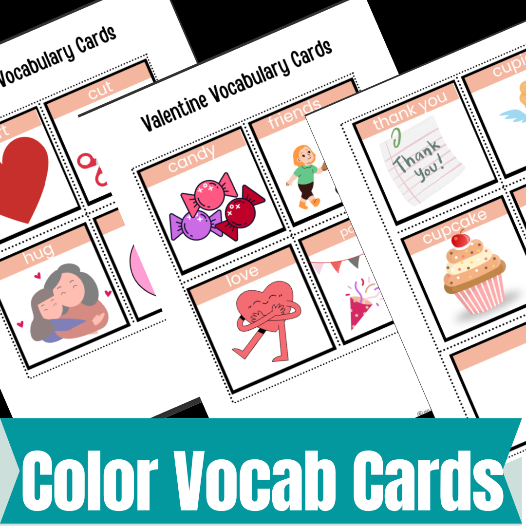 Valentine's Day Vocabulary Cards & Traceable Print Cards Preschool ...