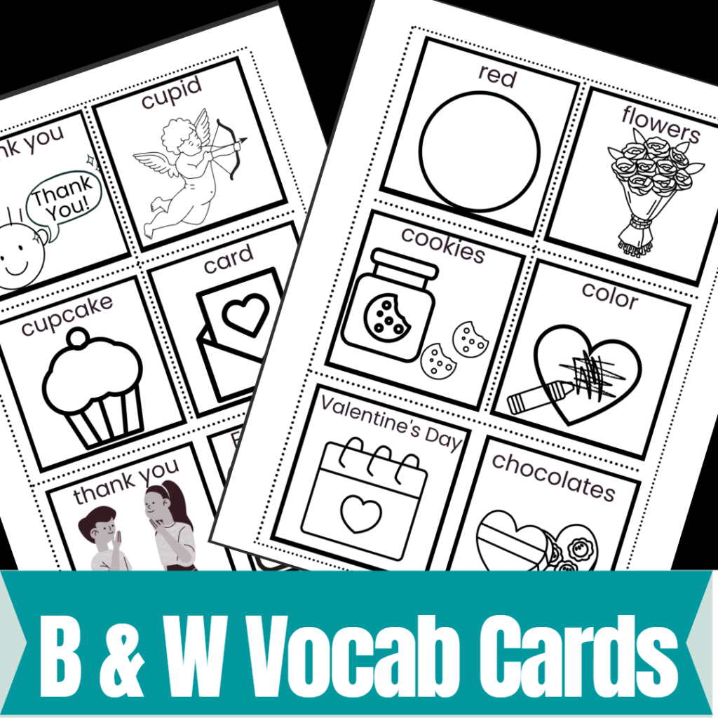 Valentine's Day Vocabulary Cards & Traceable Print Cards Preschool ...