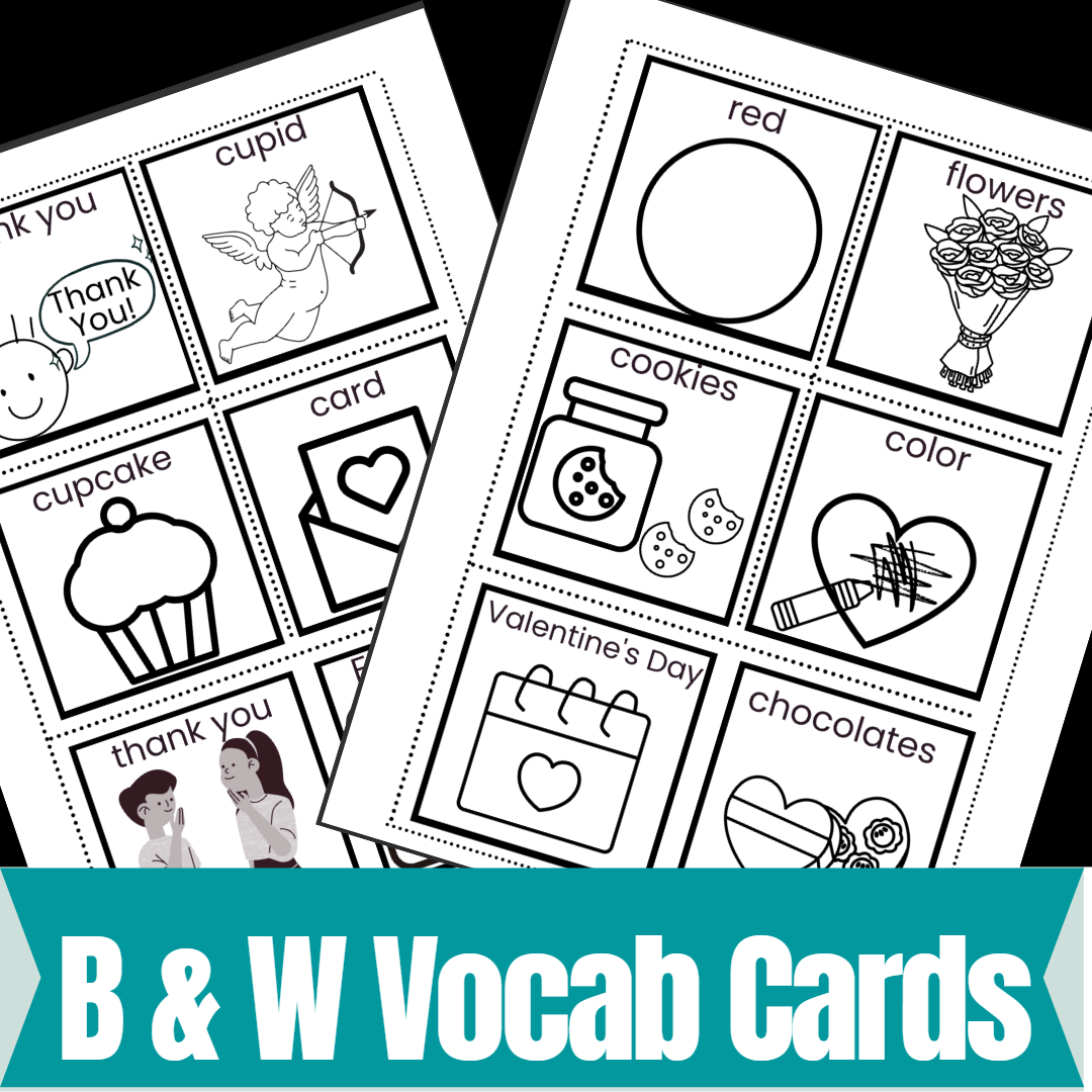 Valentine's Day Vocabulary Cards & Traceable Print Cards Preschool ...