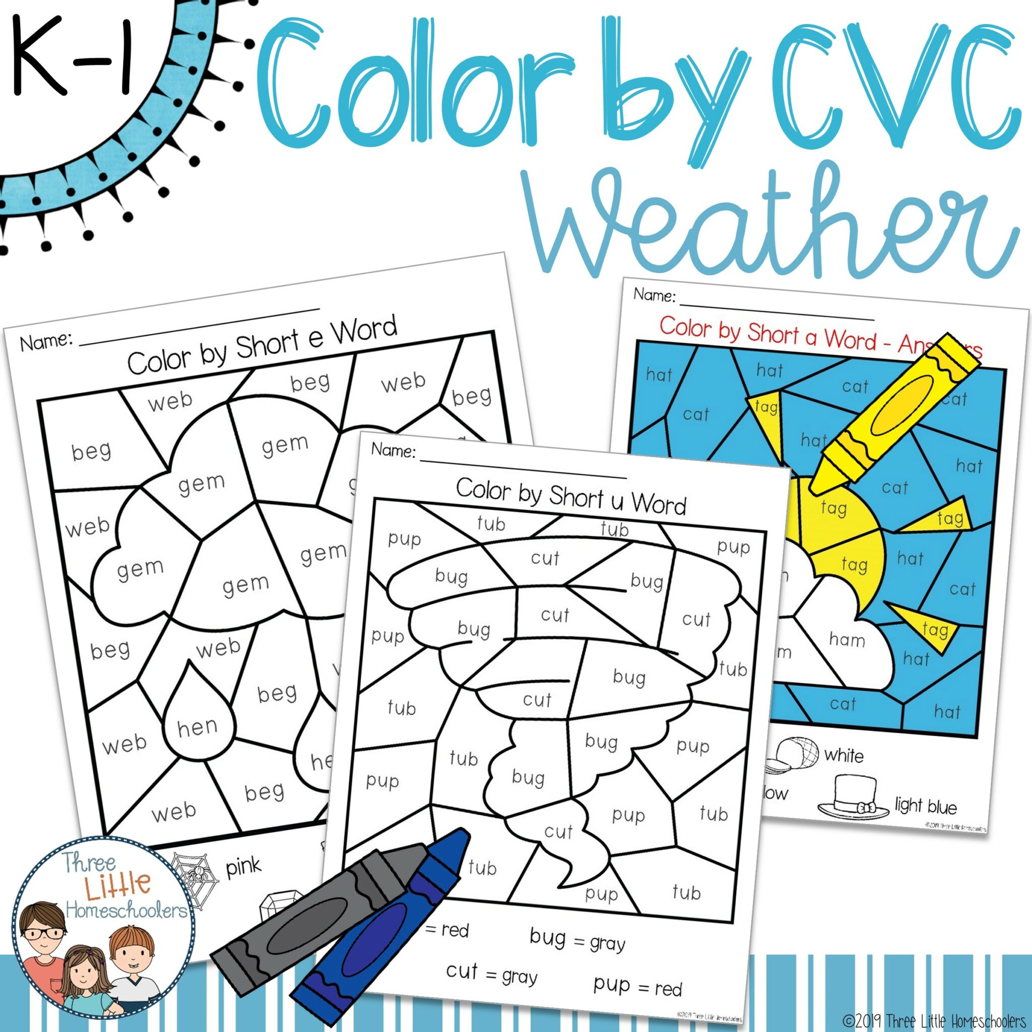 Weather Color by CVC Word | Made By Teachers