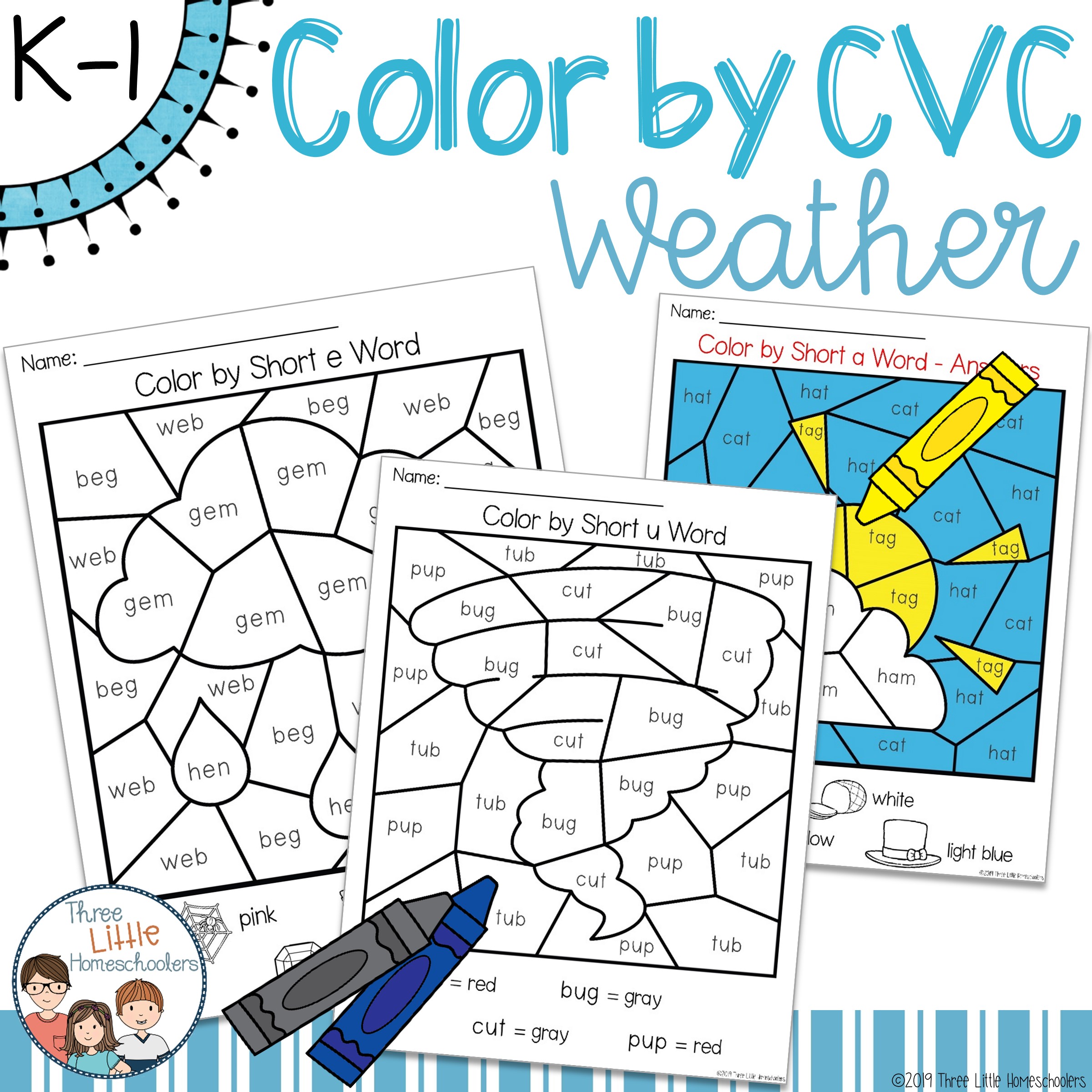 Weather Color by CVC Word | Made By Teachers