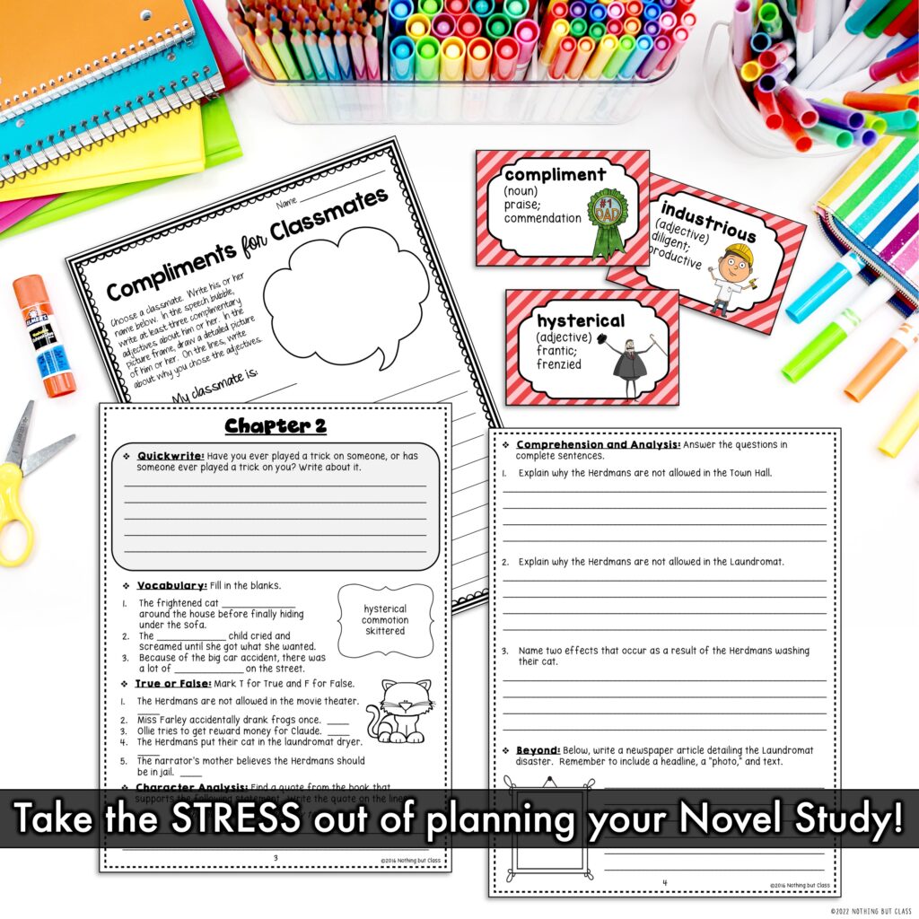 The Best School Year Ever Novel Study Unit | Comprehension and ...