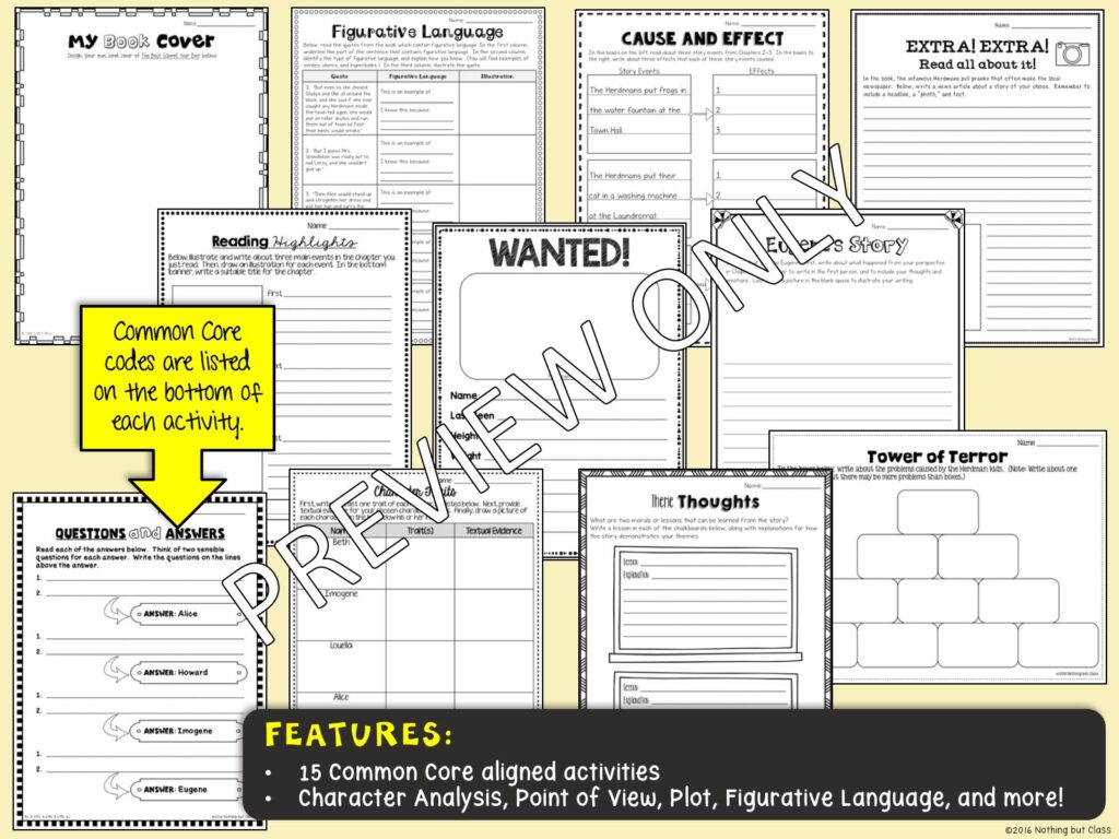 The Best School Year Ever Novel Study Unit | Comprehension and ...