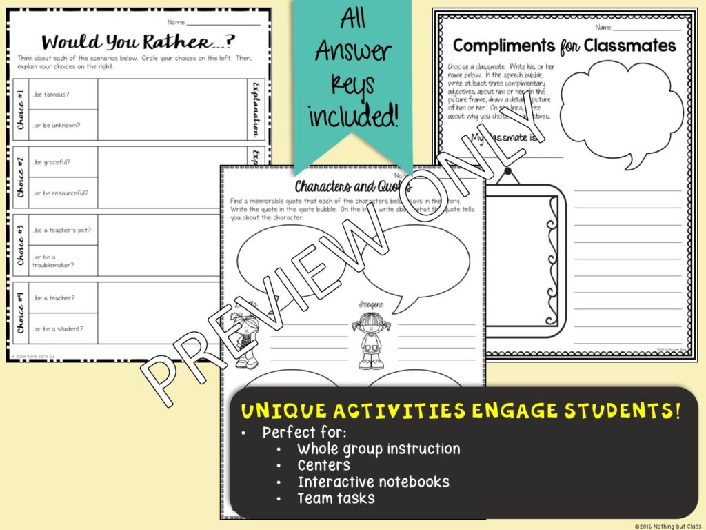 The Best School Year Ever Novel Study Unit | Comprehension and ...