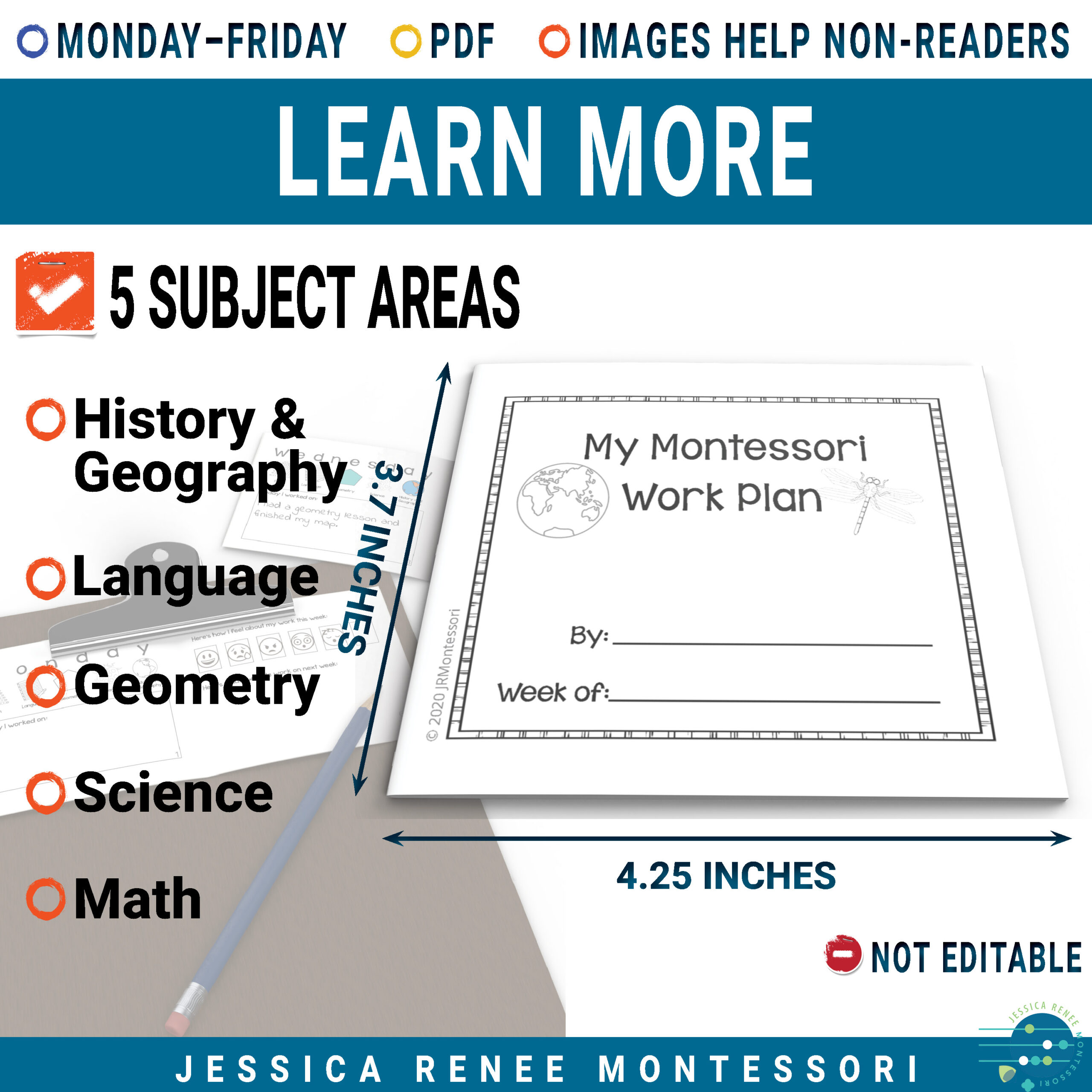 Montessori Work Plan Mini Booklet | Made By Teachers