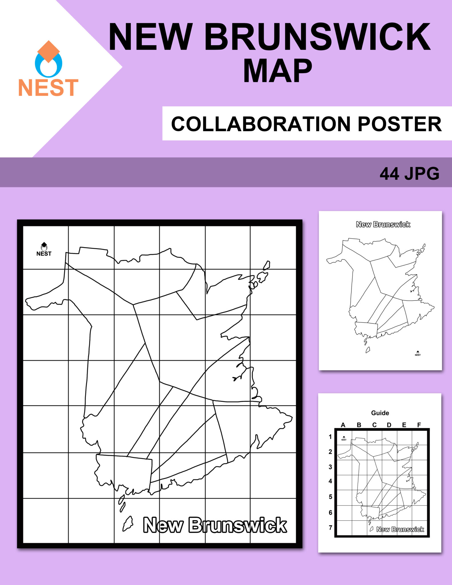 New Brunswick Map Collaboration Poster | Made By Teachers