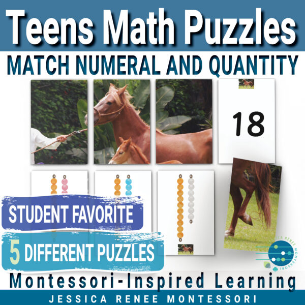 Montessori Math Puzzles for Practicing the Teen Numbers | Made By Teachers