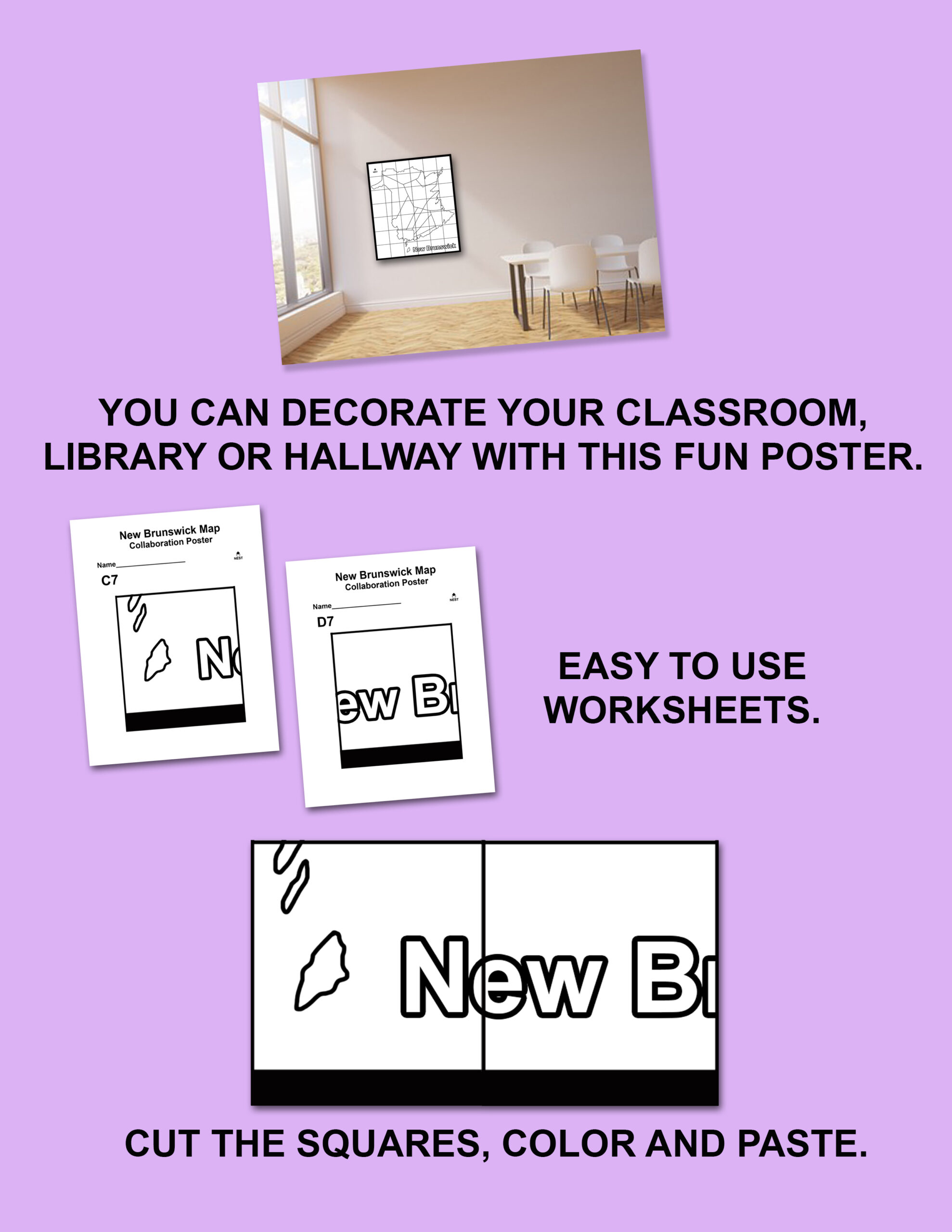 New Brunswick Map Collaboration Poster | Made By Teachers