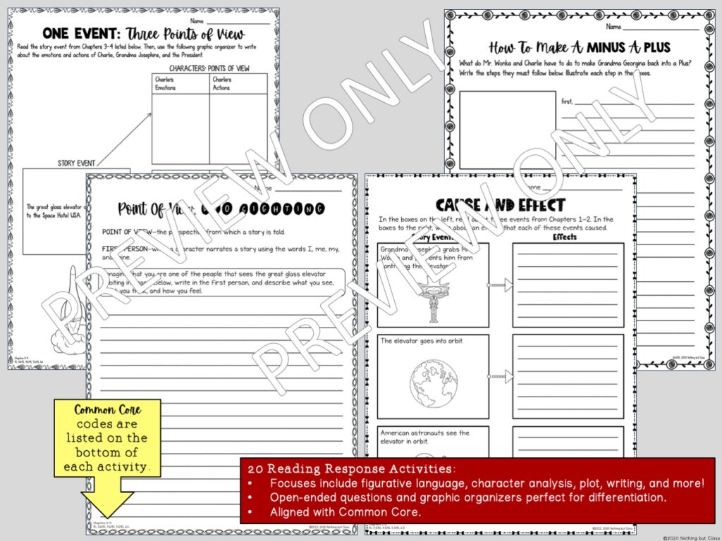 Charlie and the Great Glass Elevator Novel Study Unit | Comprehension ...
