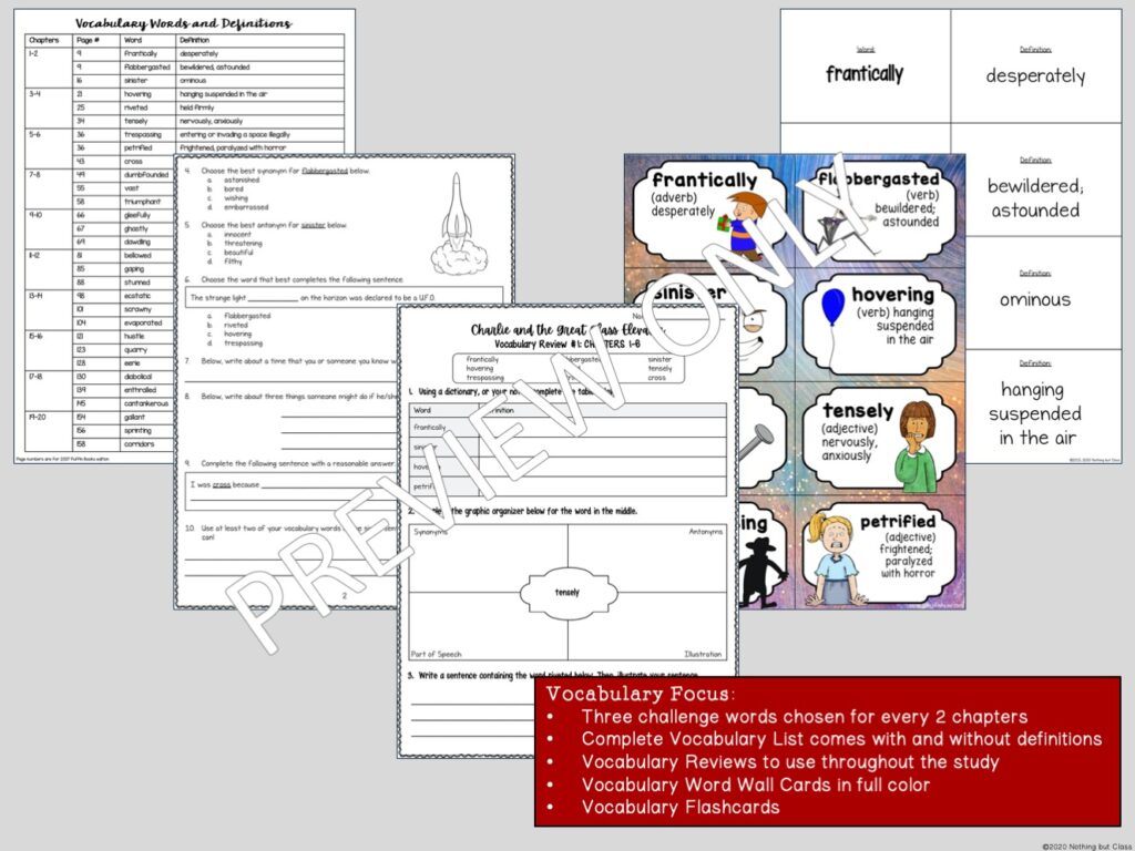 Charlie and the Great Glass Elevator Novel Study Unit | Comprehension ...