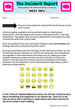 Fun NGSS Activity Communication in Science Game Scientific Method ...