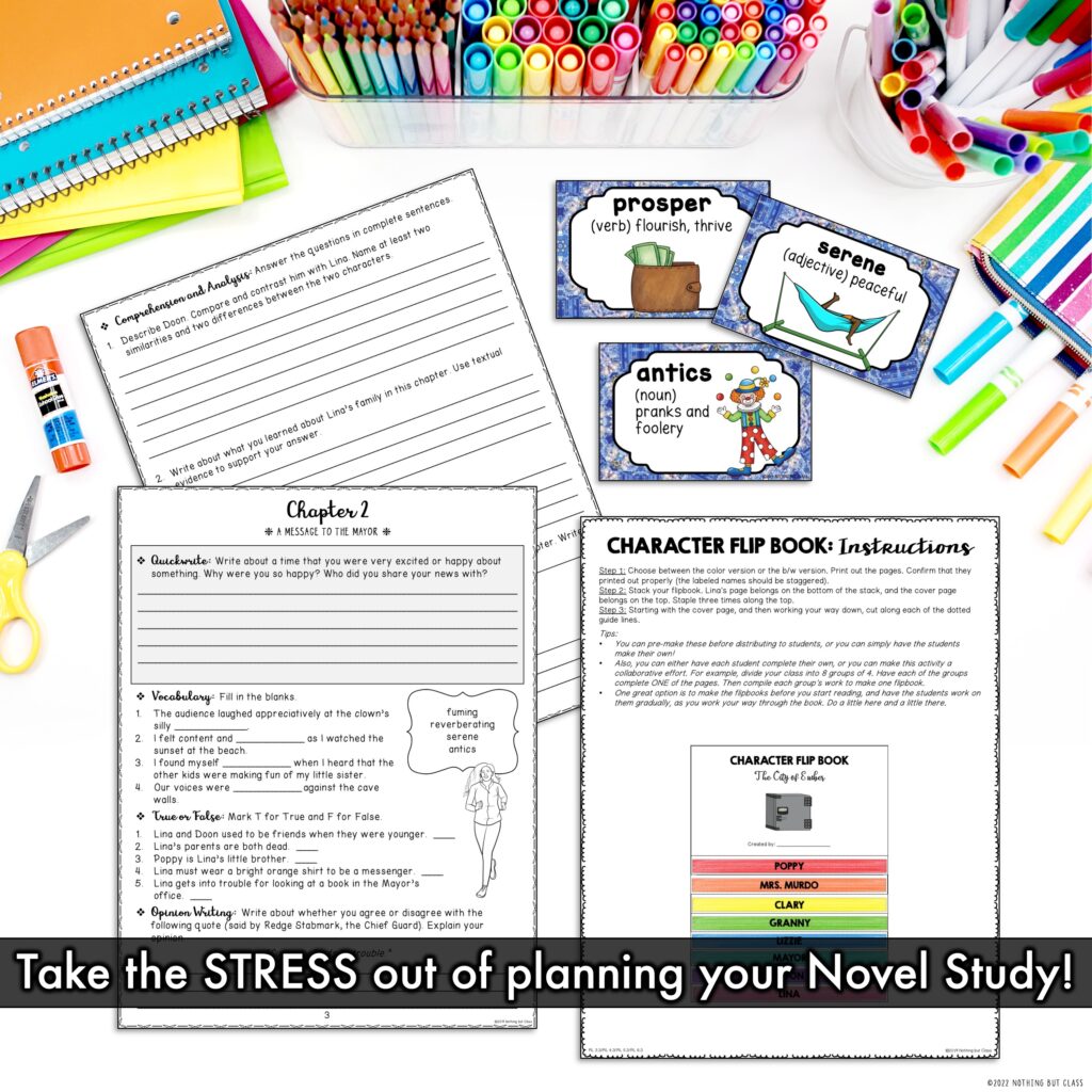 The City of Ember Novel Study Unit | Comprehension and Vocabulary with ...