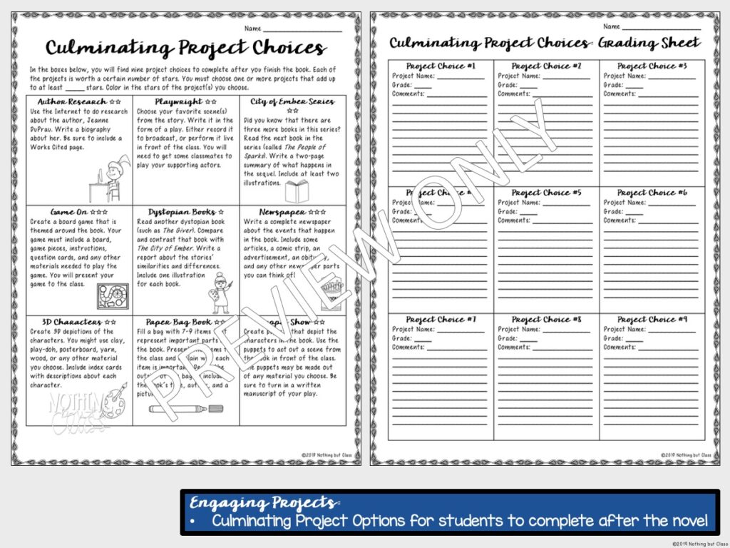 The City of Ember Novel Study Unit | Comprehension and Vocabulary with ...