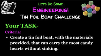 Valentine's Day Candy Heart Tin Foil Boats STEM Engineering Challenge ...