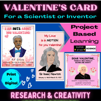 Valentine's Day STEM Research & Creativity Card Project for Famous ...