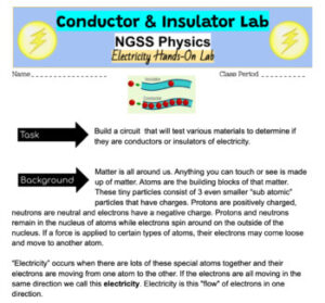 Conductor & Insulator Hands-On Lab Middle School STEM & Physics NGSS ...