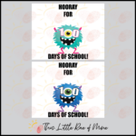 100th Day of School - Cute Monster - handprint Art - Printable - DIY ...