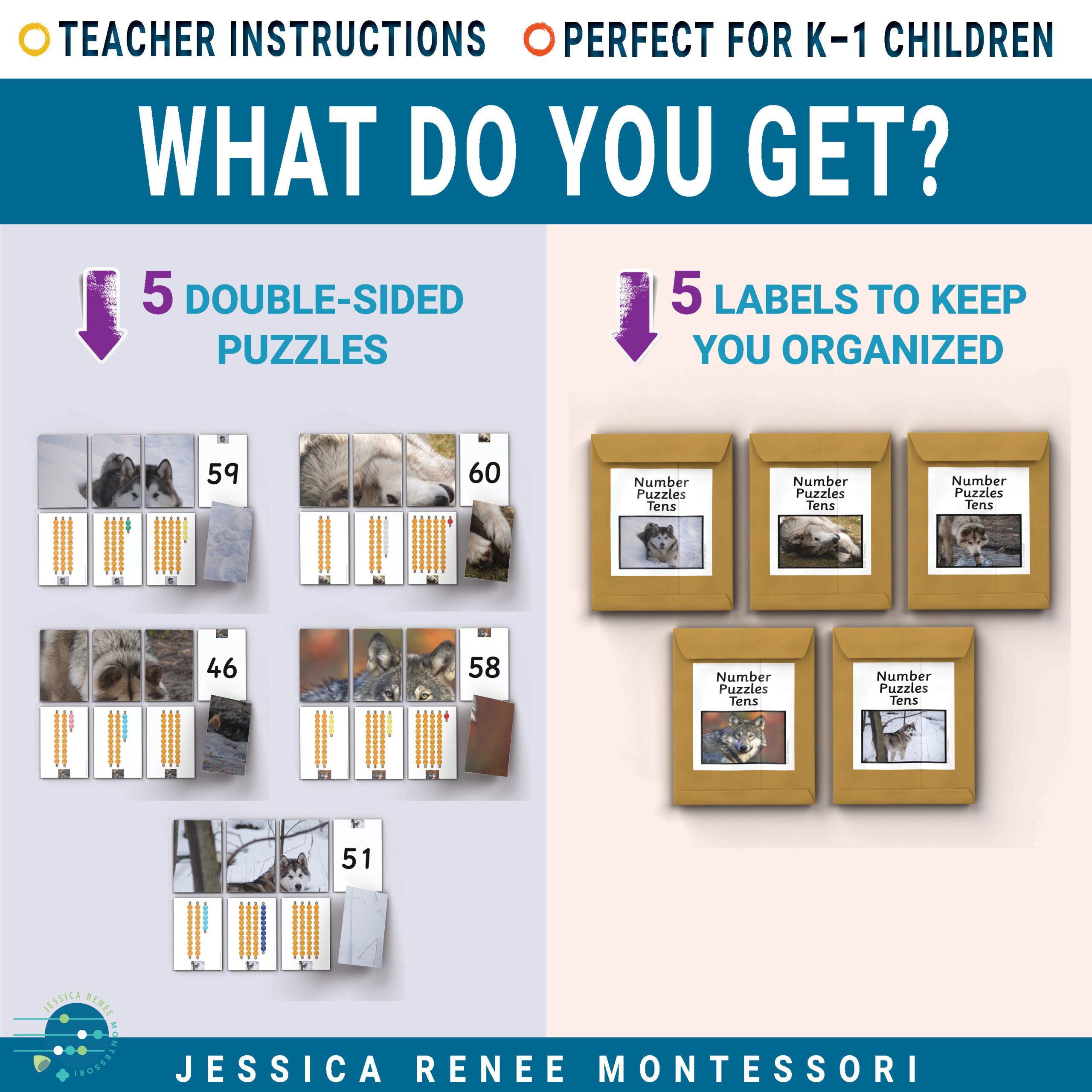 Montessori Math Puzzles for Practicing Numbers in the Tens | Made By ...