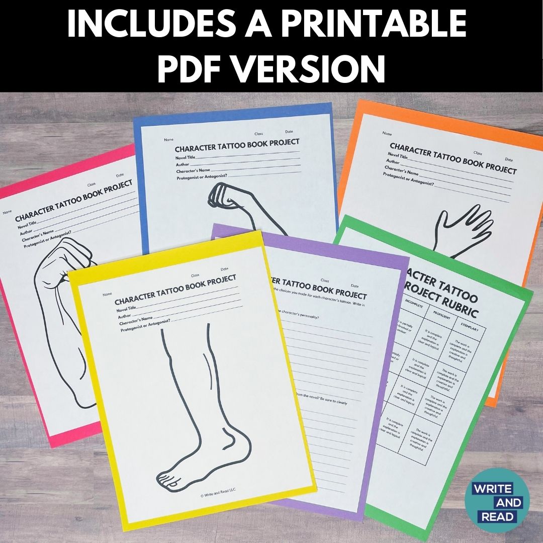 Character Tattoo Book Project - Independent Reading Accountability ...