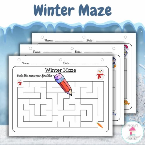 Winter Maze game | New Year 2023 Activities Homeschool, K, 1st & 2nd ...