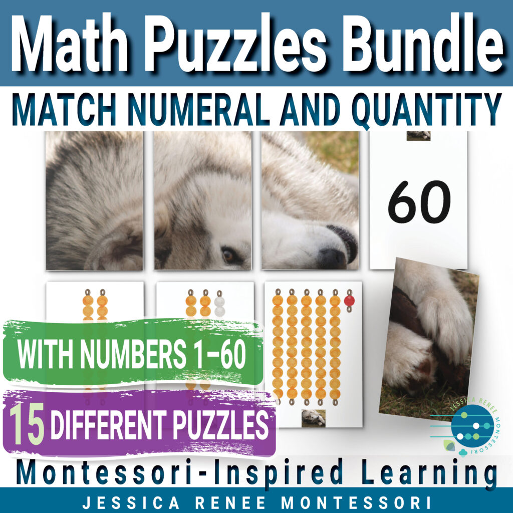 Montessori Math Puzzles Bundle for Practicing 1-10, the Teens, and the ...