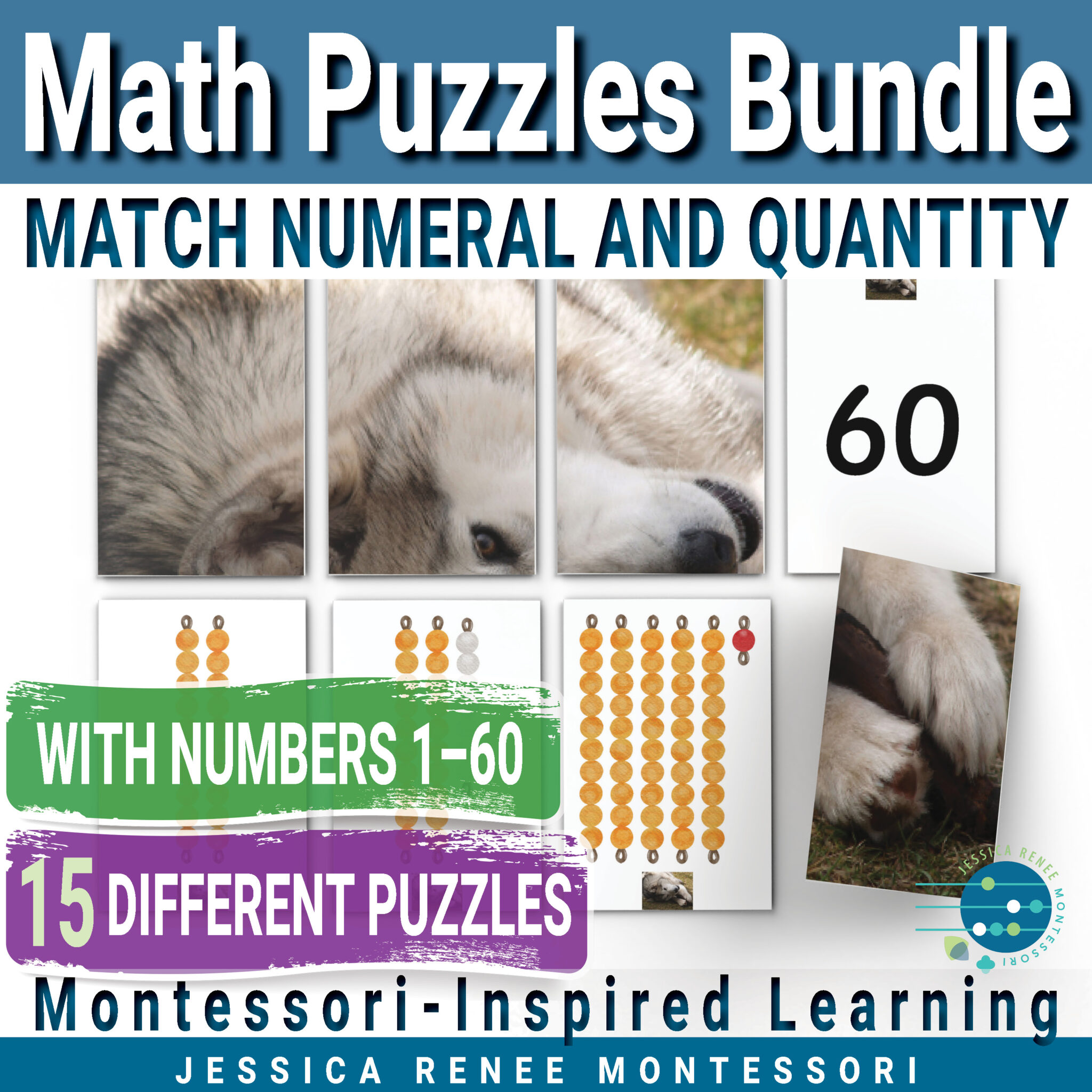 Montessori Math Puzzles Bundle for Practicing 1-10, the Teens, and the ...