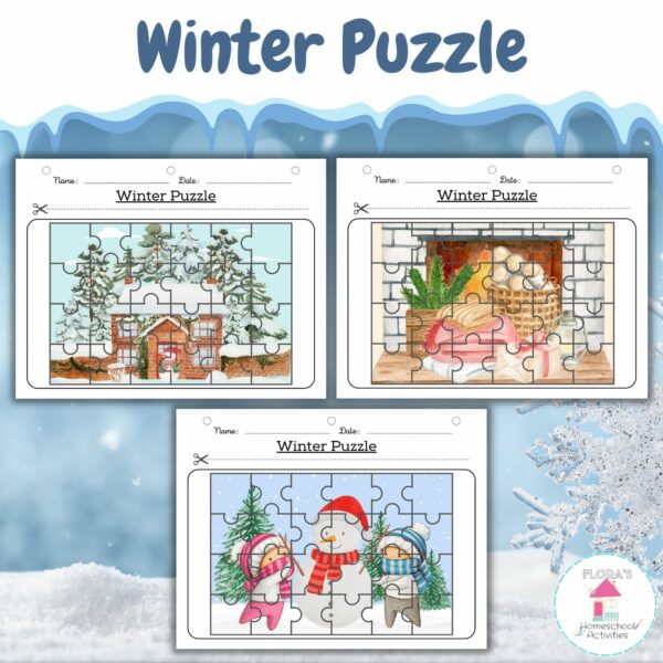 Winter Puzzle game | New year 2023 Activities for Homeschool, K, 1st ...