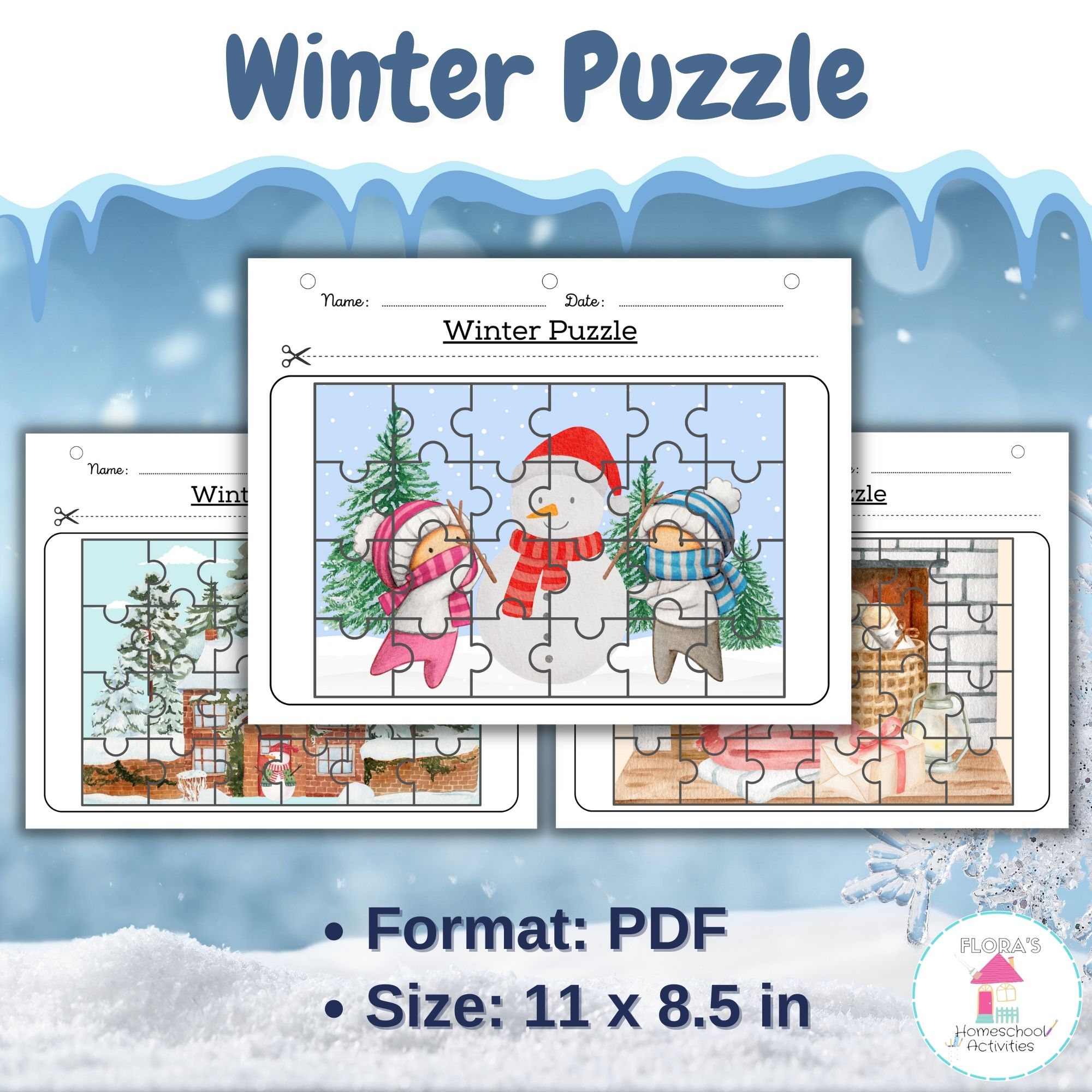 Winter Puzzle game | New year 2023 Activities for Homeschool, K, 1st ...