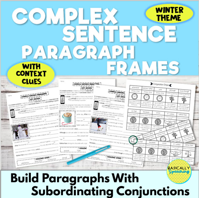 Writing Complex Sentences With Subordinating Conjunctions, Paragraph ...