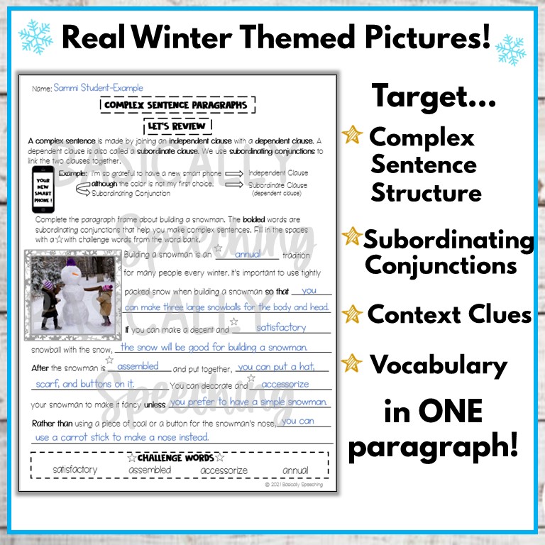 Writing Complex Sentences With Subordinating Conjunctions, Paragraph ...