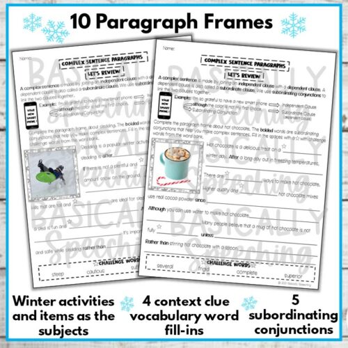 Writing Complex Sentences With Subordinating Conjunctions, Paragraph ...