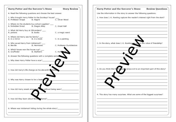 Harry Potter and the Sorcerer's Stone worksheets | Made By Teachers