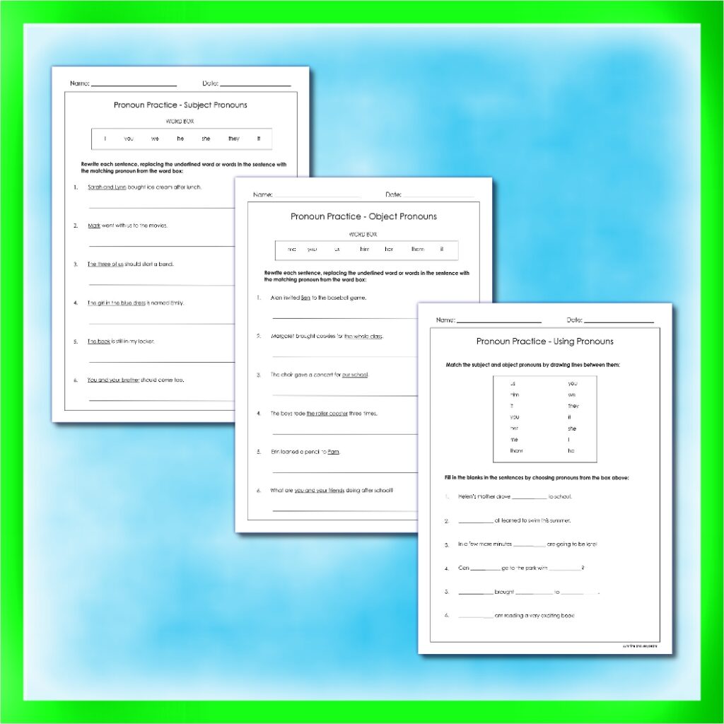 Parts of Speech BUNDLE - Nouns Pronouns Adjectives etc - Grades 3-4 ...