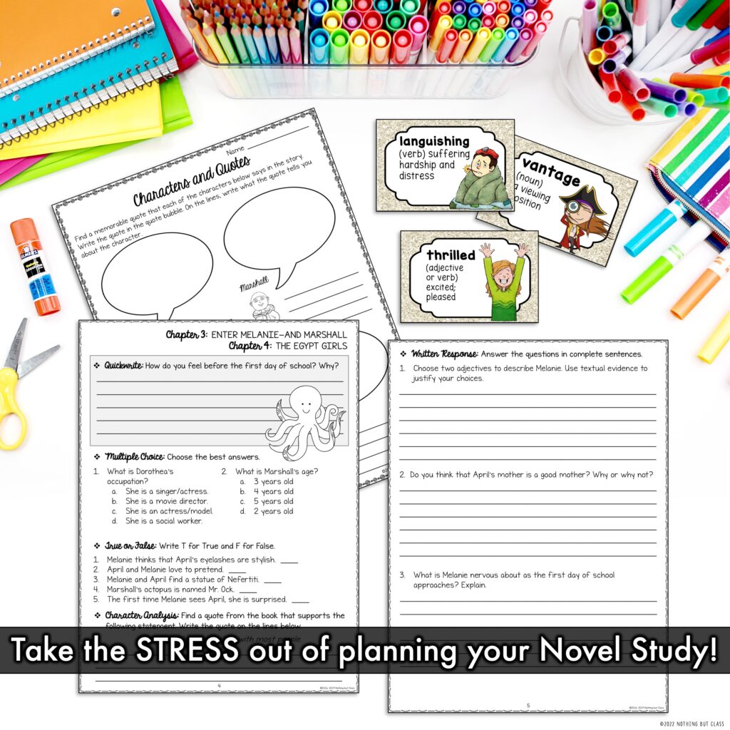 The Egypt Game Novel Study Unit | Comprehension and Vocabulary with ...