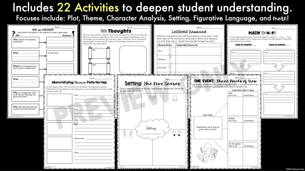 The Egypt Game Novel Study Unit | Comprehension and Vocabulary with ...