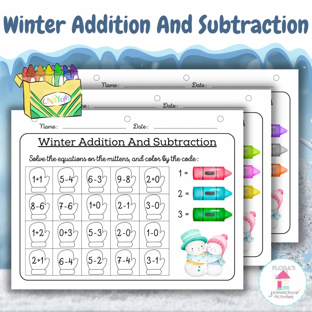Winter Math Coloring By Code | New year 2023 Activities for Homeschool ...