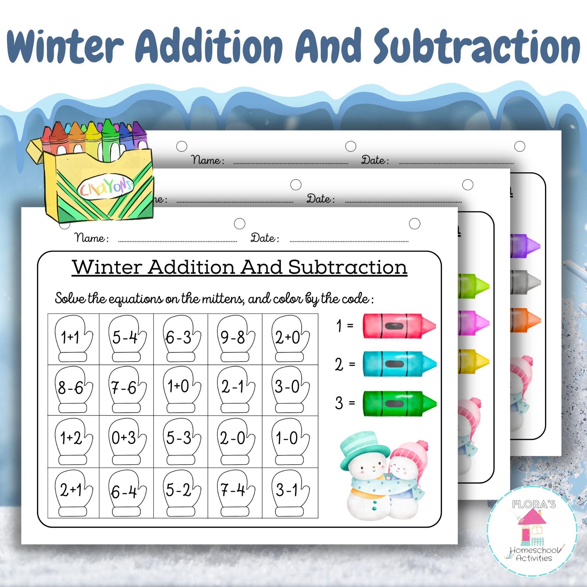 Winter Math Coloring By Code | New year 2023 Activities for Homeschool ...