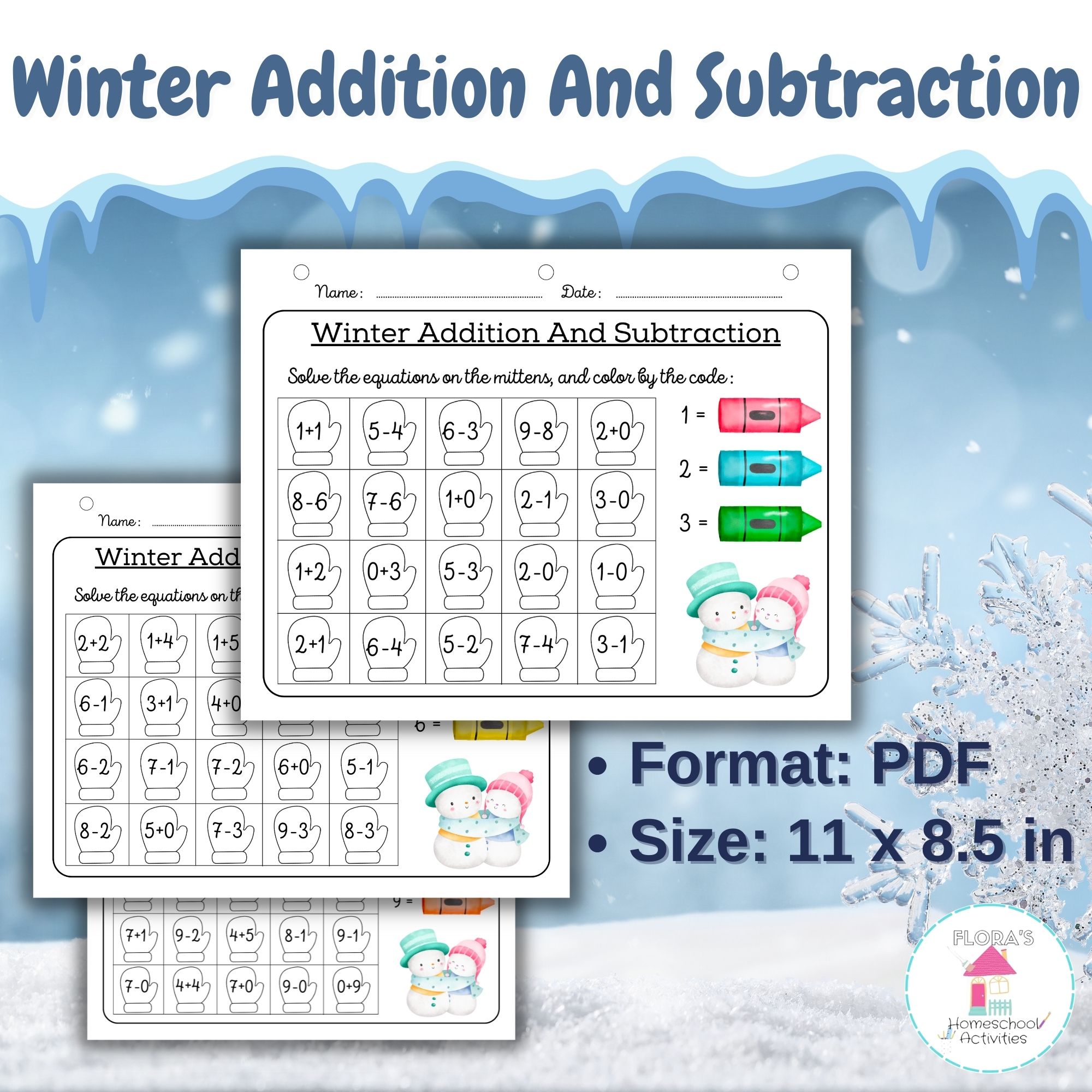 Winter Math Coloring By Code | New year 2023 Activities for Homeschool ...