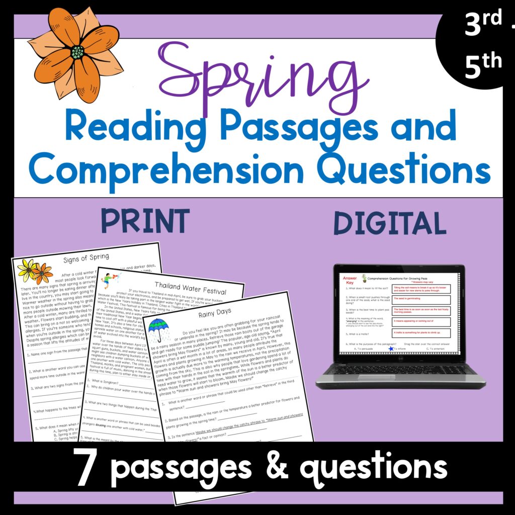 Spring Reading Comprehension Passages and Questions | Made By Teachers