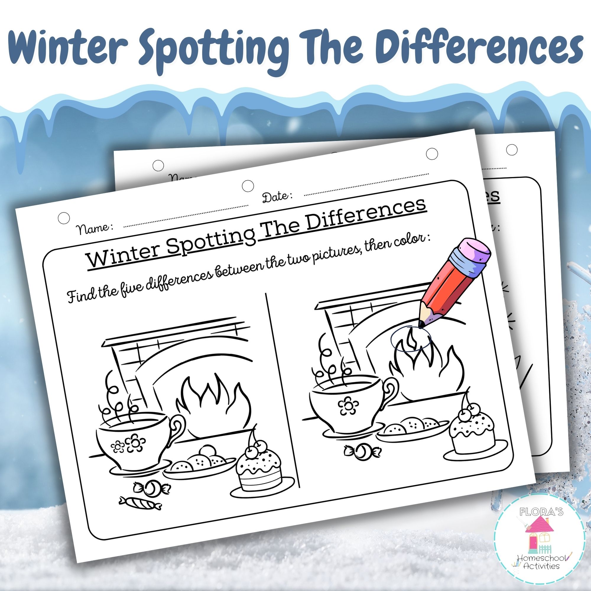 Winter Spotting The Differences | New Year 2023 Activities for HS, K ...