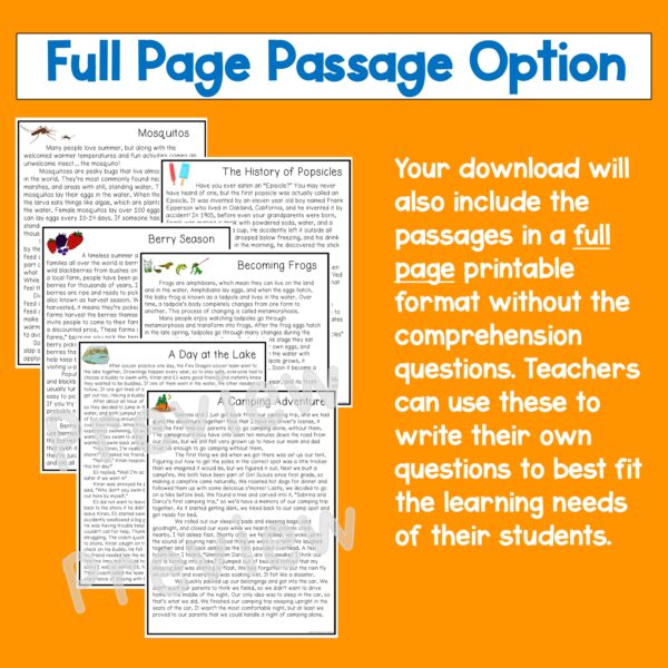 Summer Reading Passages and Comprehension Questions | Made By Teachers