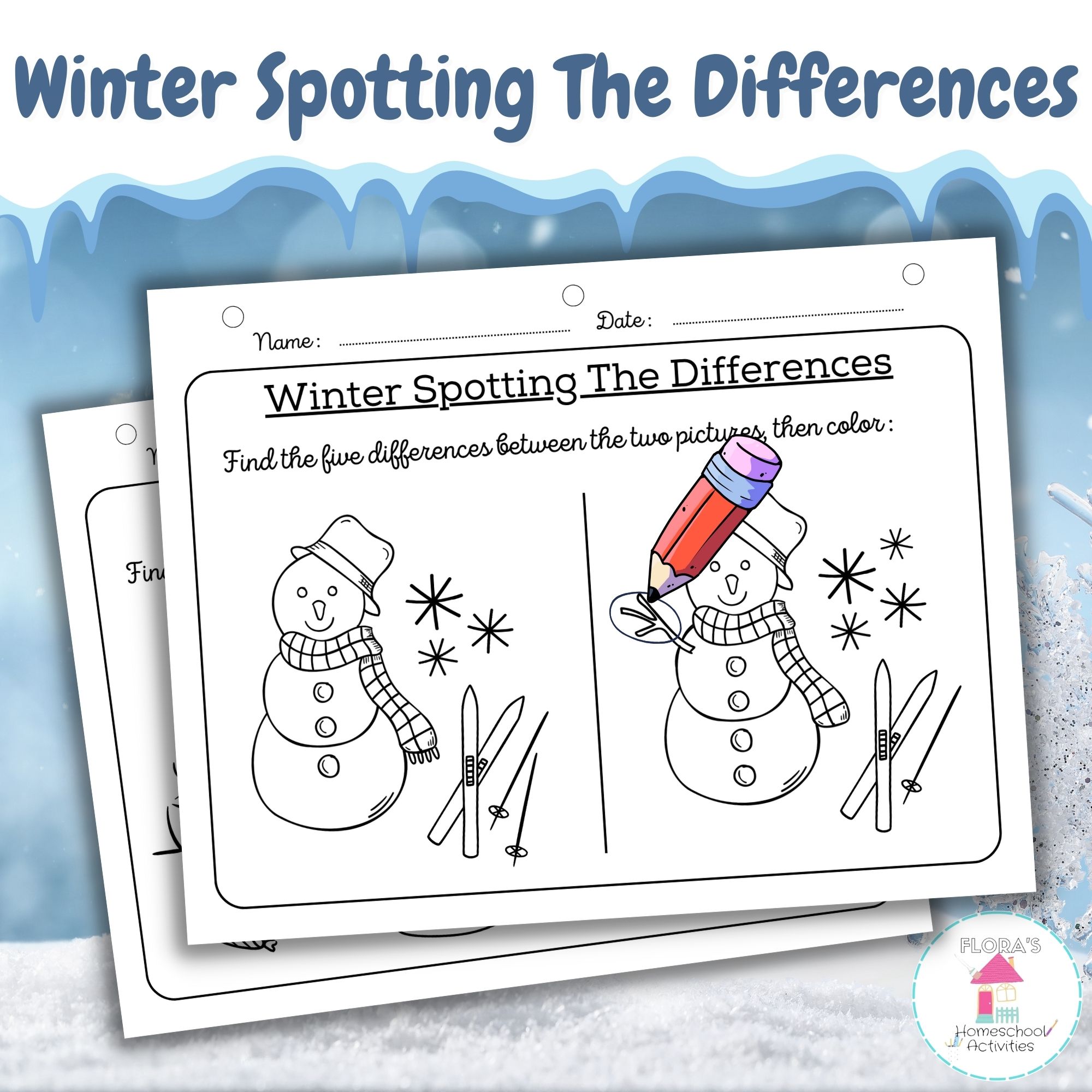 Winter Spotting The Differences | New Year 2023 Activities for HS, K ...