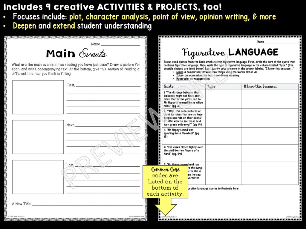 Esio Trot Novel Study Unit | Comprehension and Vocabulary with ...