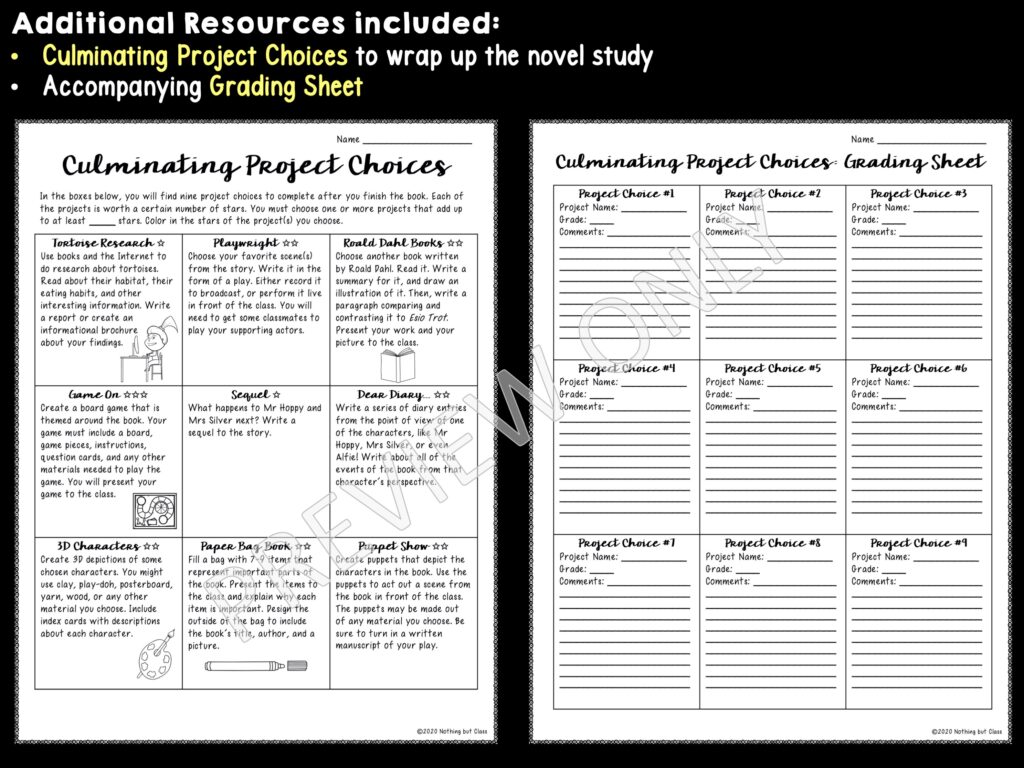 Esio Trot Novel Study Unit | Comprehension and Vocabulary with ...