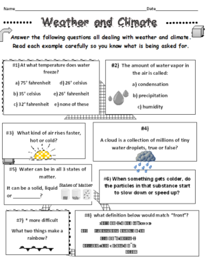 Weather and Climate Worksheets (34 Questions) | Made By Teachers