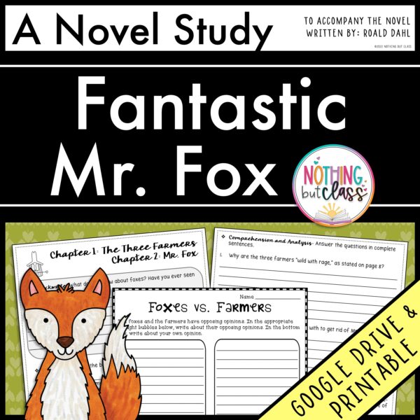 Fantastic Mr. Fox Novel Study Unit | Comprehension and Vocabulary with ...