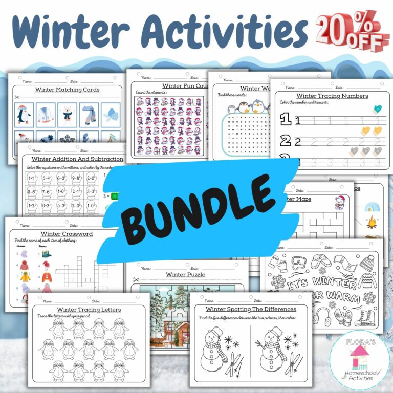 Winter & January Activities bundle | Winter Coloring, Tracing, Counting ...