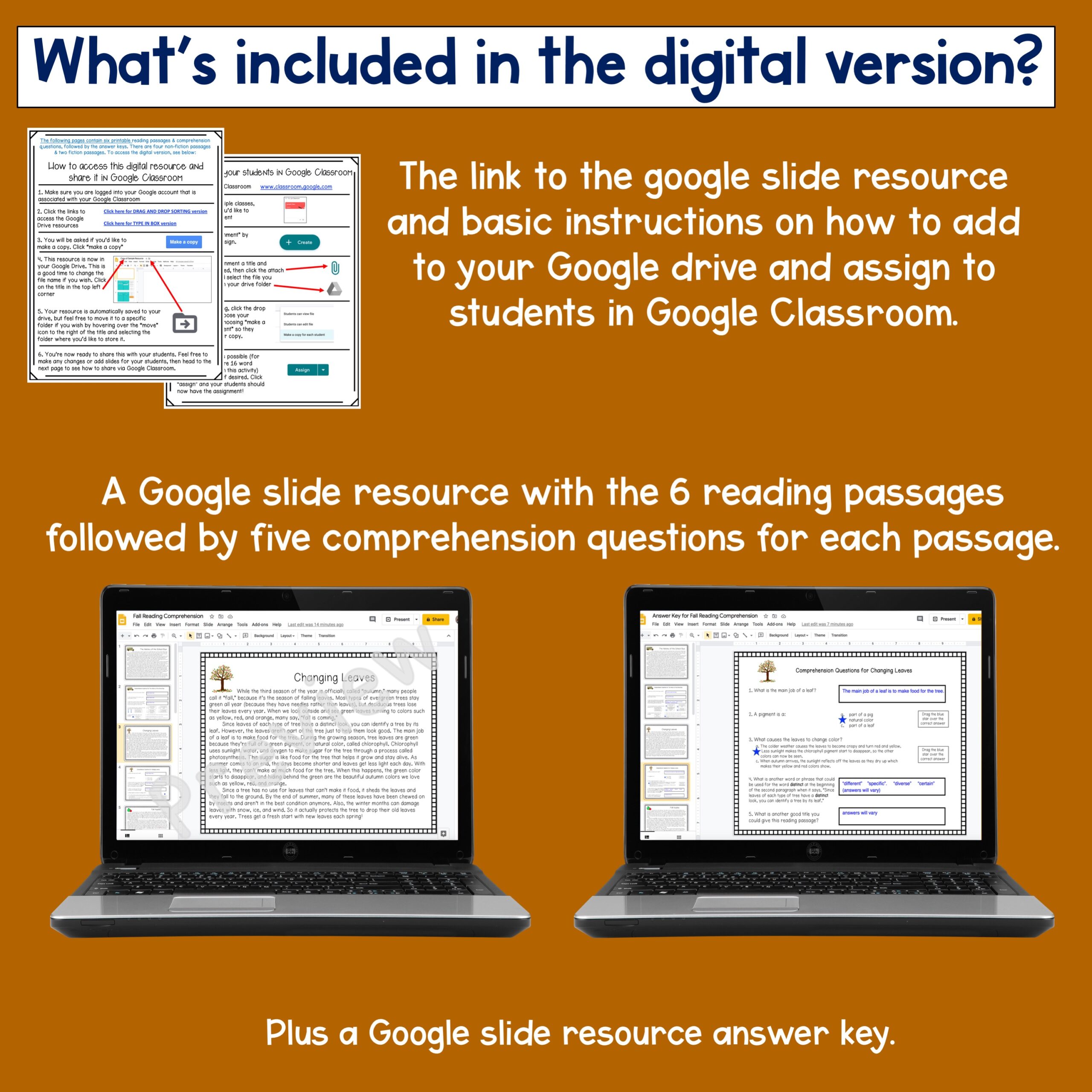 Fall Reading Comprehension Passages and Questions | Made By Teachers